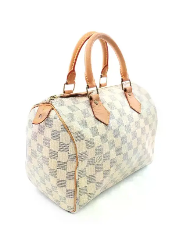LOUIS VUITTON 2012 Damier Azur Speedy 25 Tote Bag - White