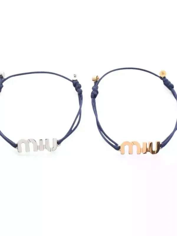 Miu Miu 2020s Logo-plaque Cord Bracelets - Gold