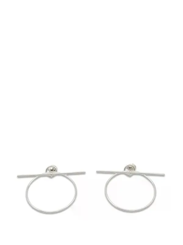 Hermès Tone 925 Sterling Hoop Earrings - Silver