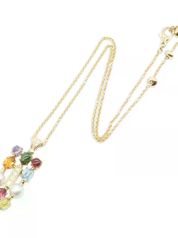 BVLGARI 18k Yellow Diamond And Multi-stone Necklace - Gold