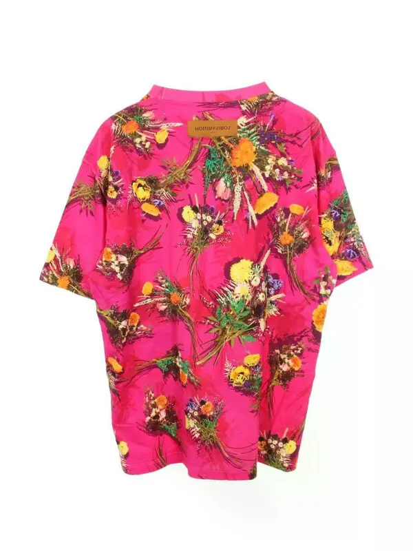 LOUIS VUITTON 2020s Flower-embroidered T-shirt
