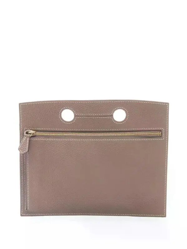 Hermès 2021 Togo Etoupe Clutch