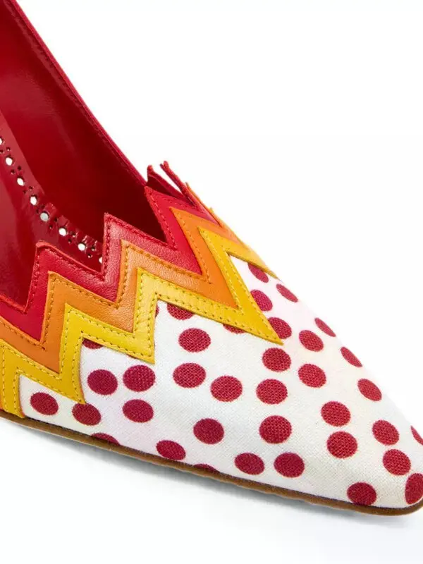 Manolo Blahnik Yquem Polka-dot Zigzag-trim Pumps