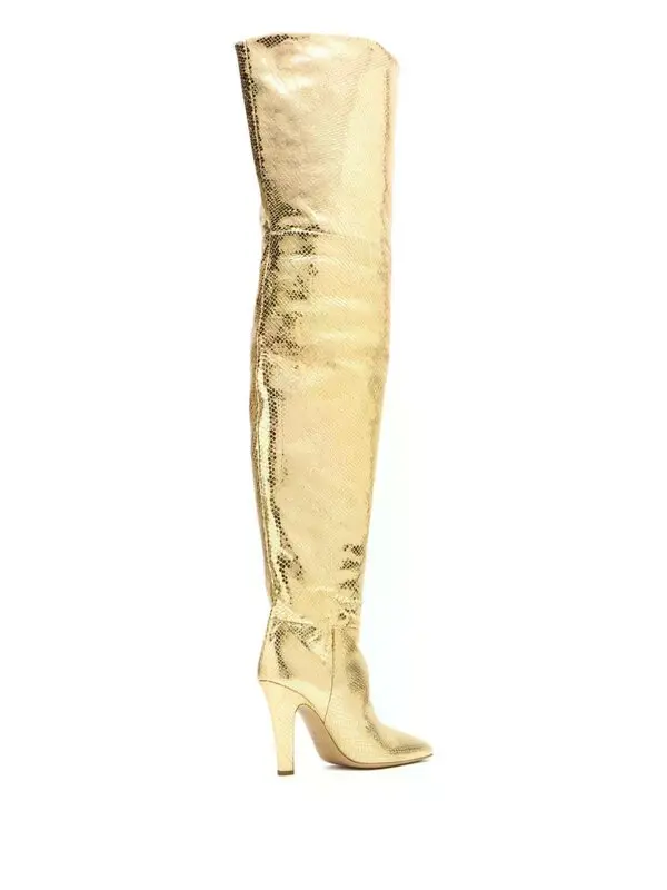 Paris Texas 100mm Elsa Metallic Snakeskin-effect Boots