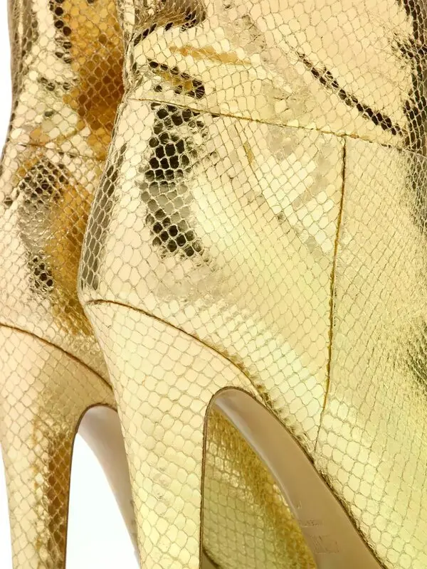 Paris Texas 100mm Elsa Metallic Snakeskin-effect Boots