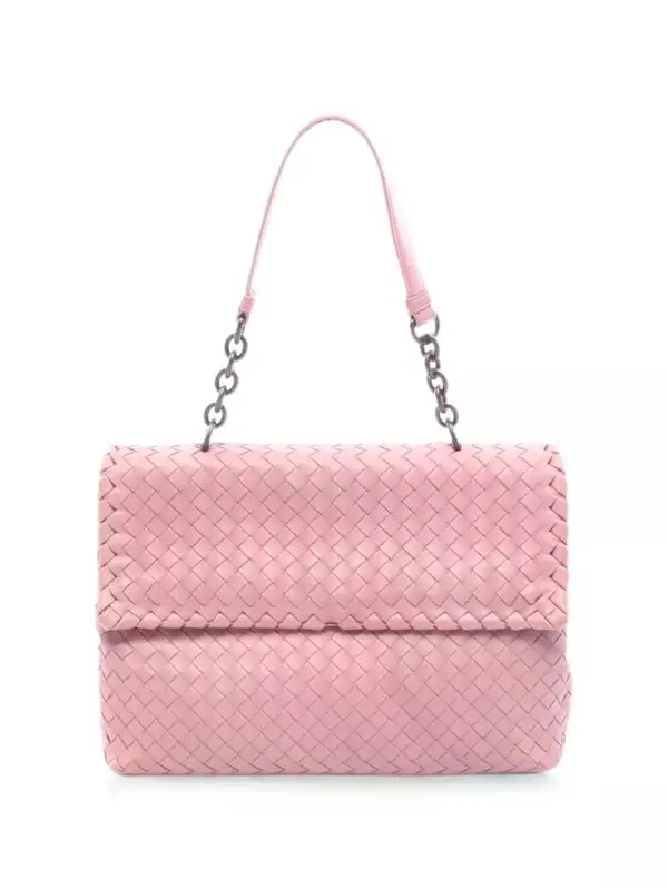 Bottega Veneta 2010s Intrecciato Shoulder Bag - Pink