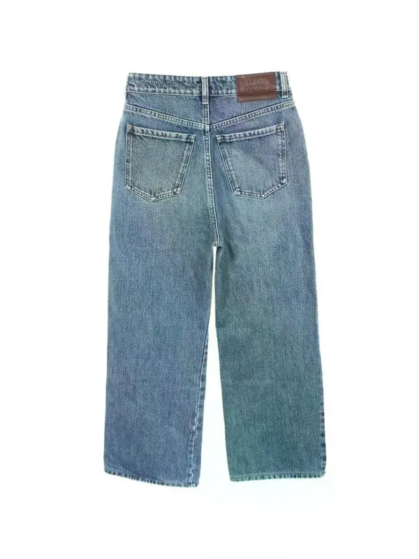 Miu Miu 2010s Logo Patch Wide-leg Jeans