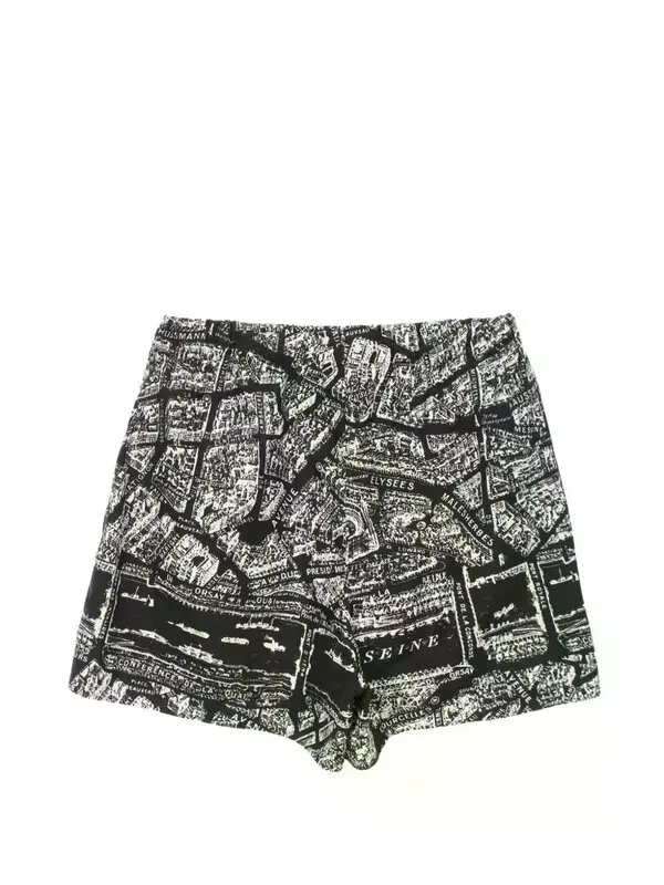Dior Plan De Paris Print Button-fly Shorts - Black
