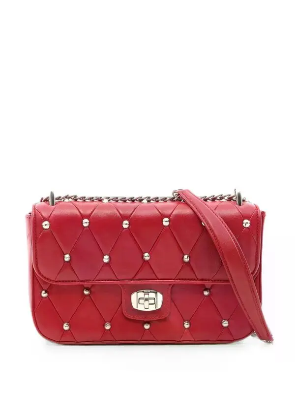 Miu Miu 2010s Quilted Studded Leather Shoulder Bag - Red