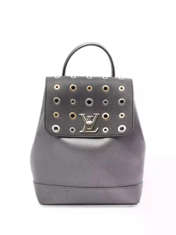 LOUIS VUITTON 2016 Lockme Eyelet-detail Leather Backpack