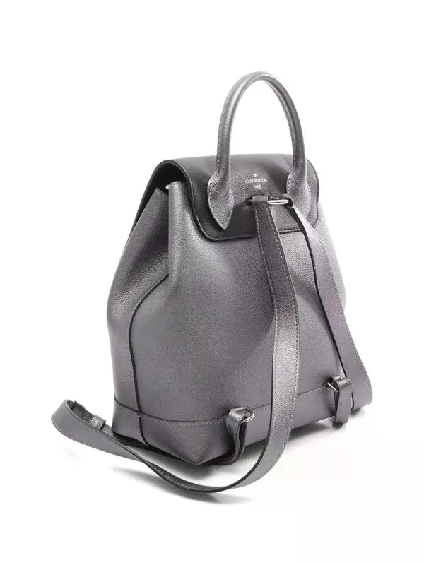 LOUIS VUITTON Lockme Eyelet-detail Leather Backpack - Grey