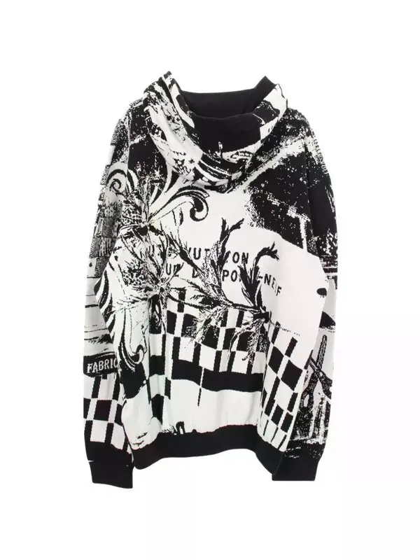 LOUIS VUITTON Paris Collage Jacquard Hoodie - Black