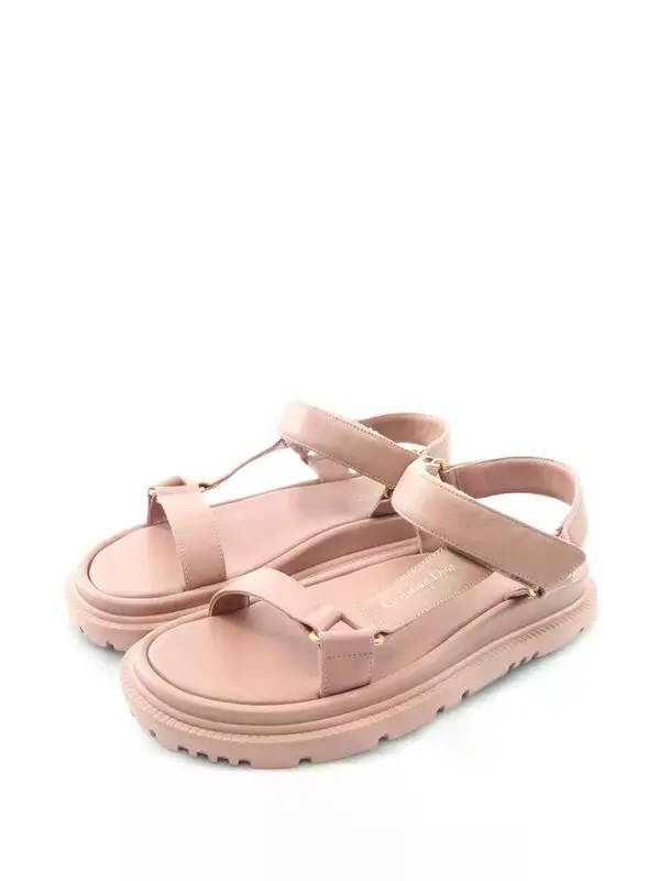 Dior D-wave Leather Sandals - Pink