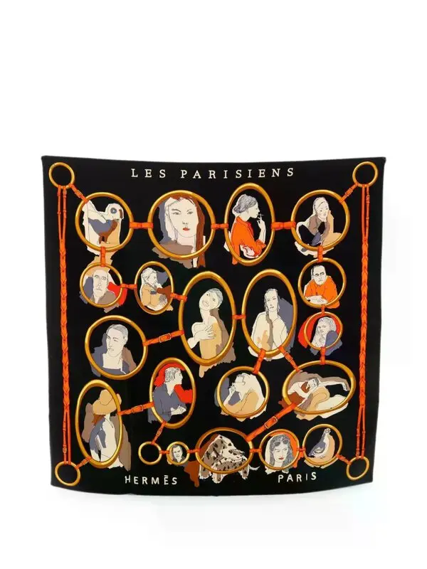 Hermès 2010s Les Parisiens Scarf - Black