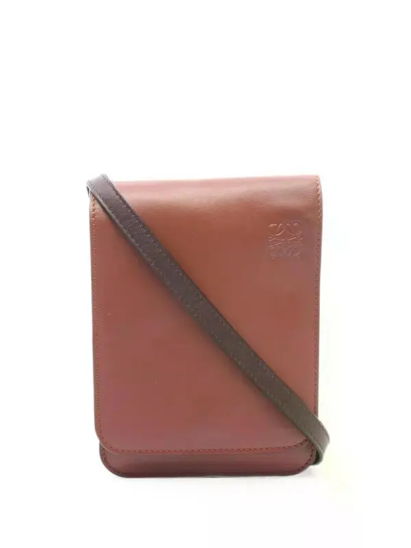 Loewe 2010s Gusset Flat Cross Body Bag - Brown