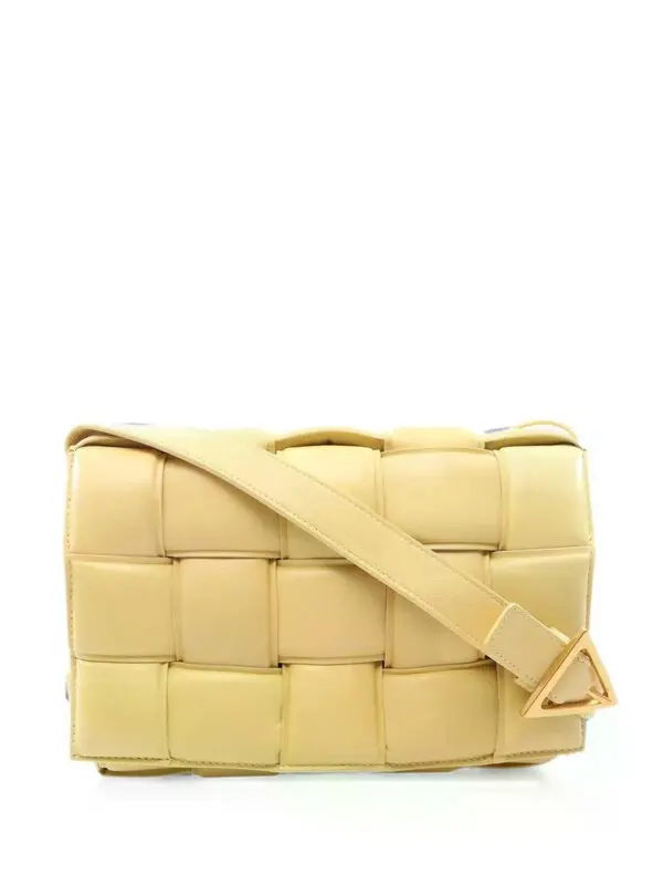 Bottega Veneta 2010s Cassette Padded Intrecciato Shoulder Bag - Yellow