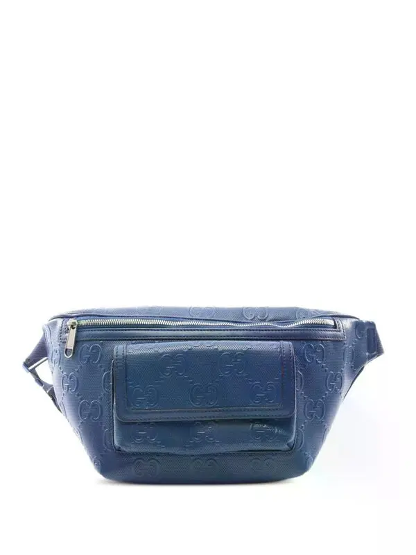 Gucci 2010s Gg Embossed Belt Bag - Blue