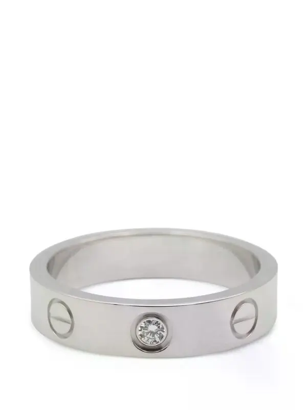Cartier 2010s Mini Love Diamond Ring - Silver
