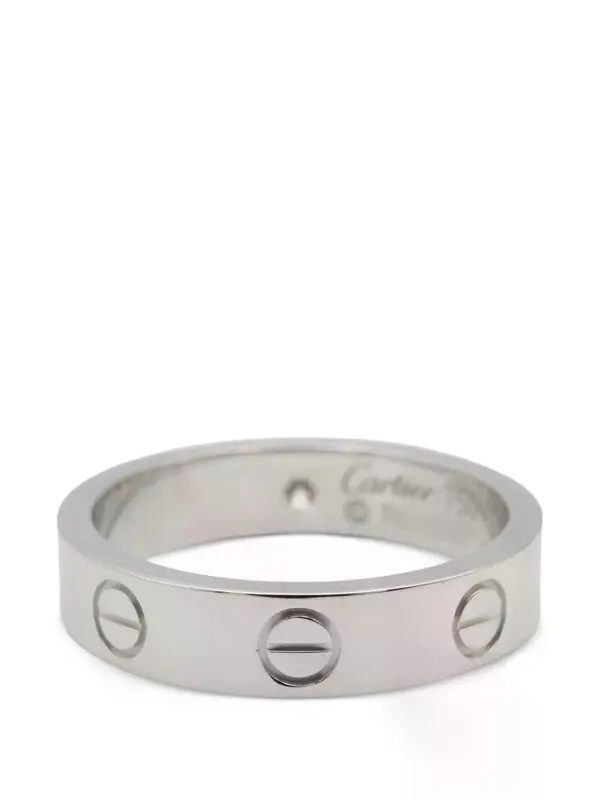 Cartier 2010s Mini Love Diamond Ring - Silver