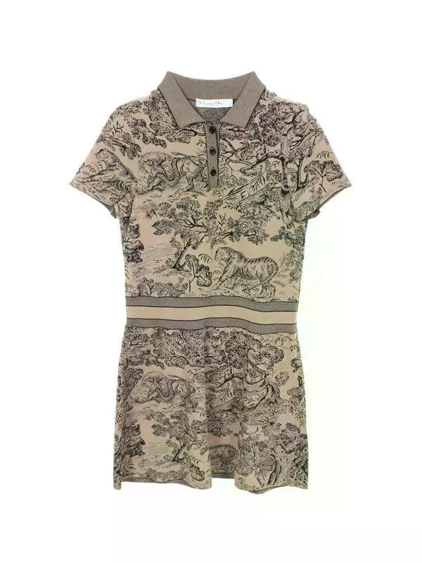Dior Toile De Jouy Polo Shirt Dress - Neutrals