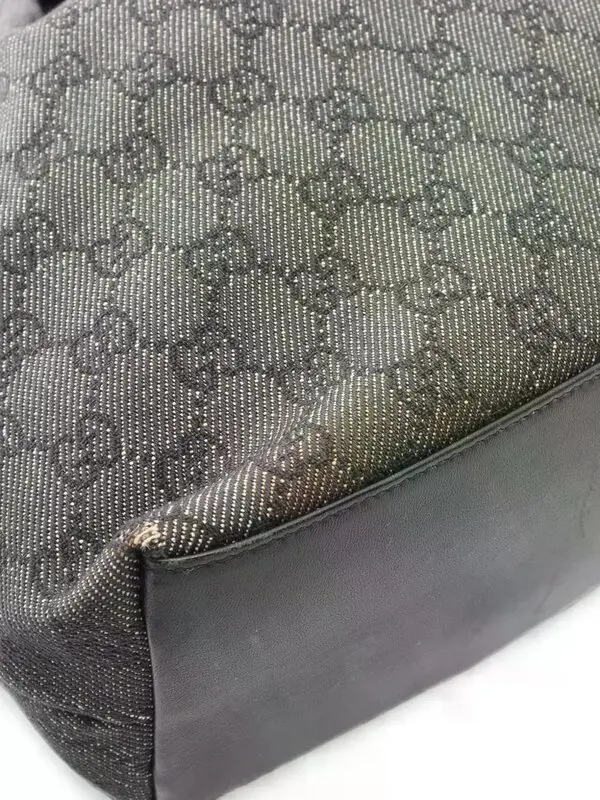 Gucci 2000s Bamboo Gg Pattern Shoulder Bag