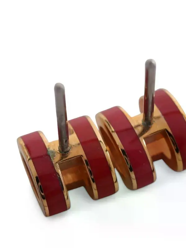 Hermès Tone Enamel 'h' Stud Earrings