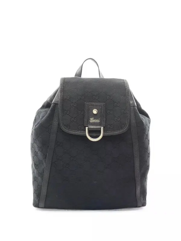 Gucci 2000s Gg Canvas Backpack - Black