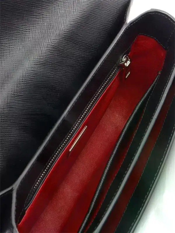 Prada 2010s Lux Two-way Leather Handbag - Black
