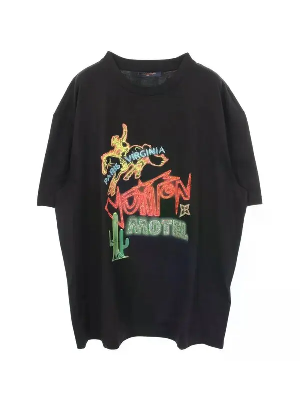 LOUIS VUITTON 2010s Graphic-embellished Short-sleeve T-shirt - Black