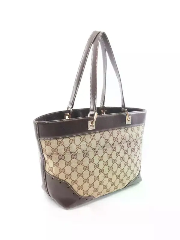 Gucci 2000s Gg Horsebit Canvas Tote Bag