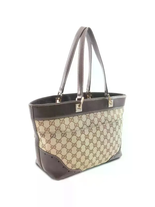 Gucci 2000s Gg Horsebit Canvas Tote Bag - Neutrals