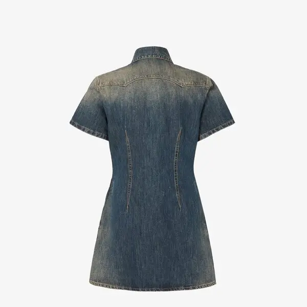 Fendi Short Sleeve Denim Shirt Dress