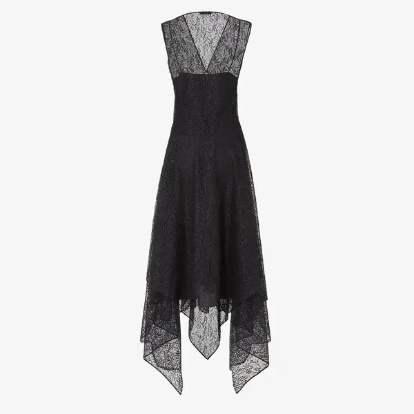 Fendi Lace Midi Dress With Asymmetric Skirt