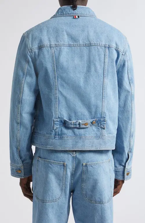 Thom Browne Selvedge Denim Backstrap Utility Jacket - Light Blue