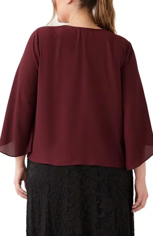 Karen Kane Draped Crossover Flutter Sleeve Top