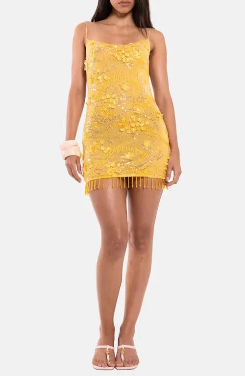 JADED LONDON Beaded Mesh Mirage Minidress