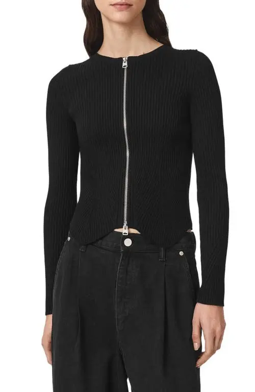 ALLSAINTS Cruz Zip Cardigan - Black