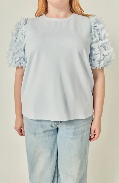 English Factory Flower Mixed Media Top