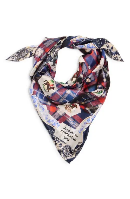 Acne Studios Volta Ceramics Print Square Organic Silk Scarf
