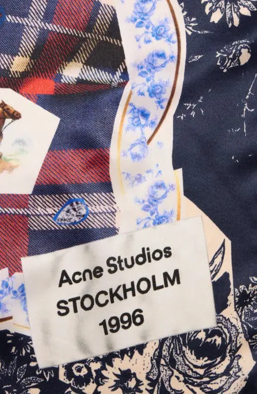 Acne Studios Volta Ceramics Print Square Organic Silk Scarf