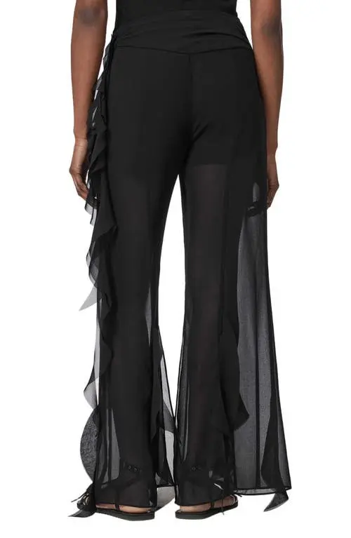 ALLSAINTS Minna Ruffled Wide Leg Trousers