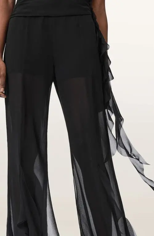 ALLSAINTS Minna Ruffled Wide Leg Trousers