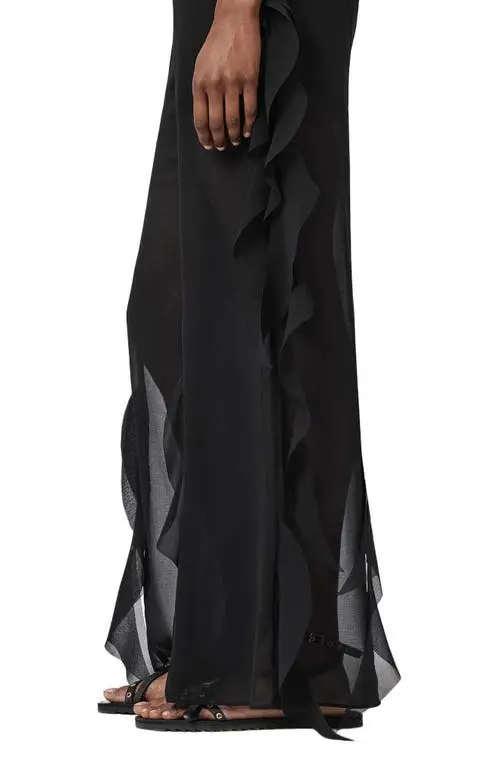 ALLSAINTS Minna Ruffled Wide Leg Trousers