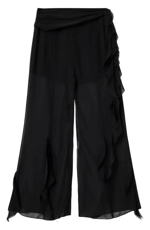 ALLSAINTS Minna Ruffled Wide Leg Trousers