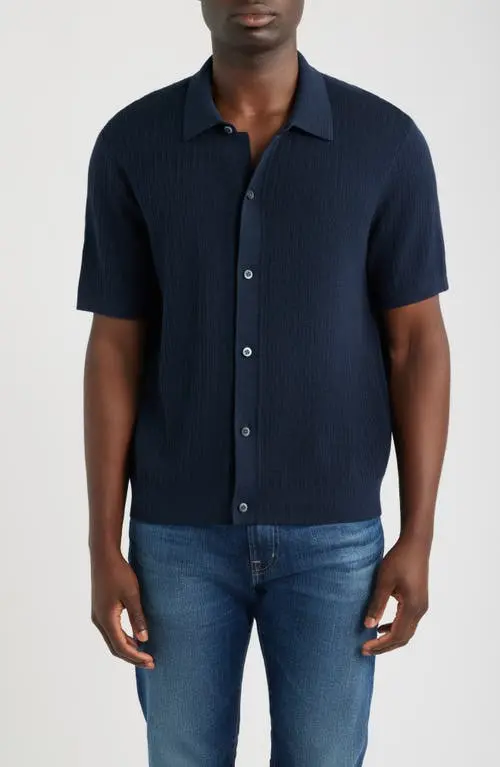 Madewell Button-up Sweater Polo - Deep Indigo