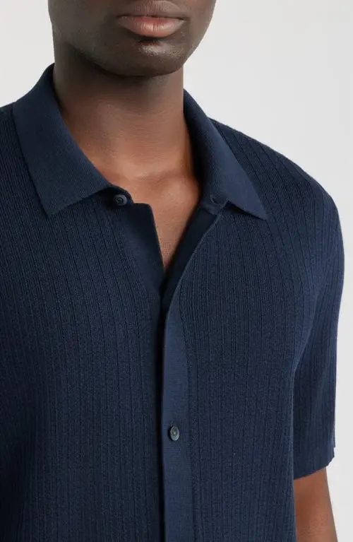 Madewell Button-up Sweater Polo - Deep Indigo