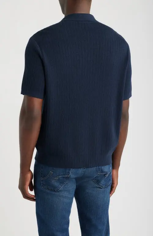 Madewell Button-up Sweater Polo - Deep Indigo
