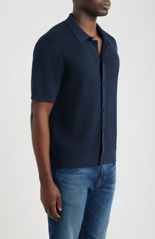 Madewell Button-up Sweater Polo - Deep Indigo