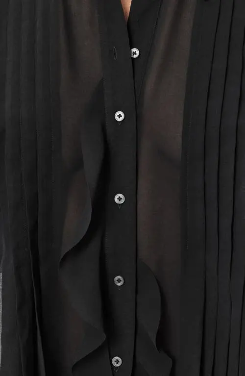 ALLSAINTS Minna Pleated Ruffle Shirt