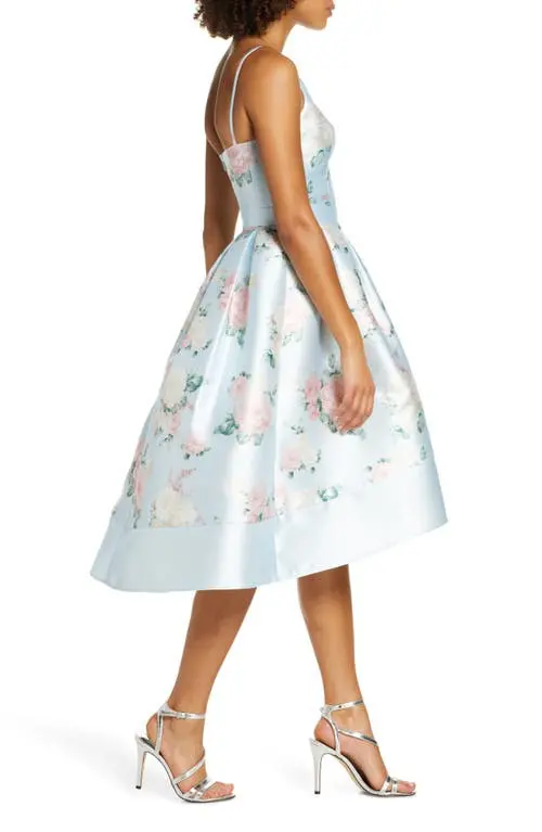 CHI CHI LONDON Tallie Floral Satin Halterneck Cocktail Dress
